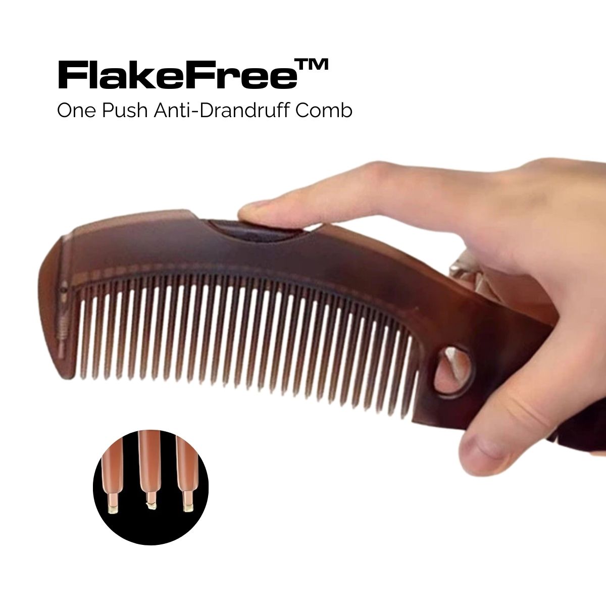 FlakeFree™ One Push Anti-Dandruff Comb – Genesis Philippines